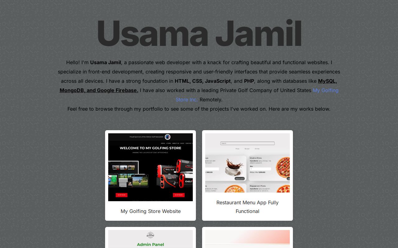 Usama Jamil - Portfolio Website
